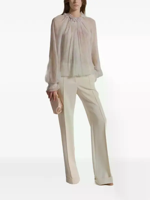 Alberta Ferretti Ruffled Floral Top