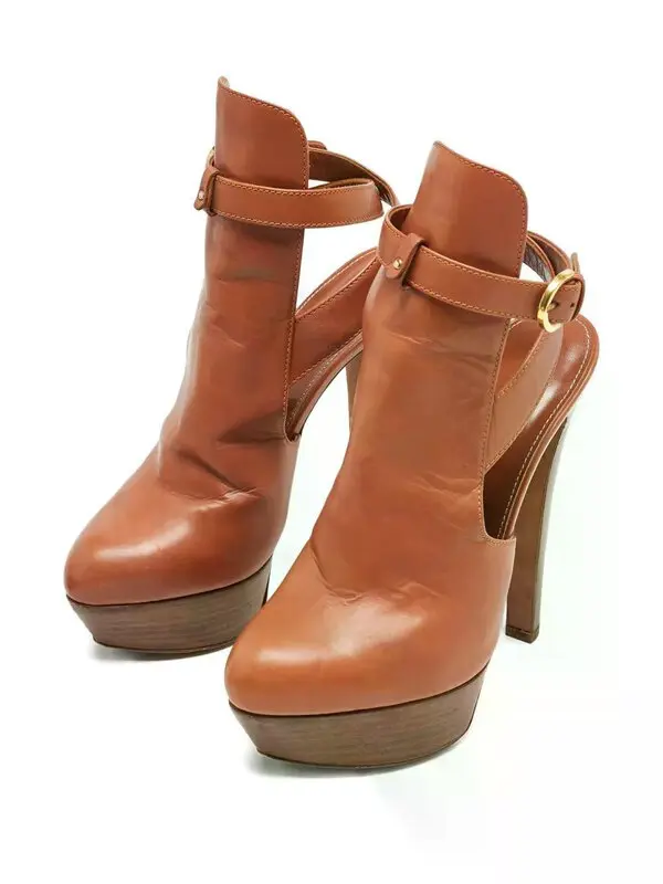 SERGIO ROSSI Cross-strap Platform Heeled Pumps