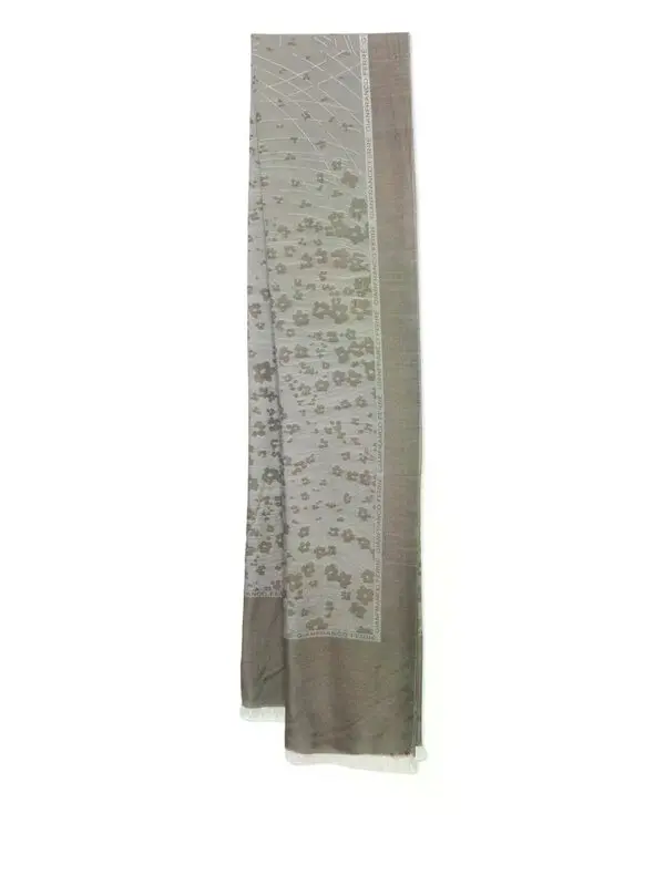 Gianfranco Ferre Jacquard Floral Scarf - Neutrals