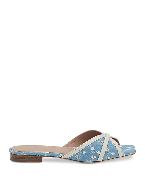 MALONE SOULIERS Perla Flats - Blue/cream