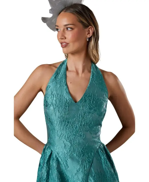 Coast Halter Jacquard Drop Waist Dress