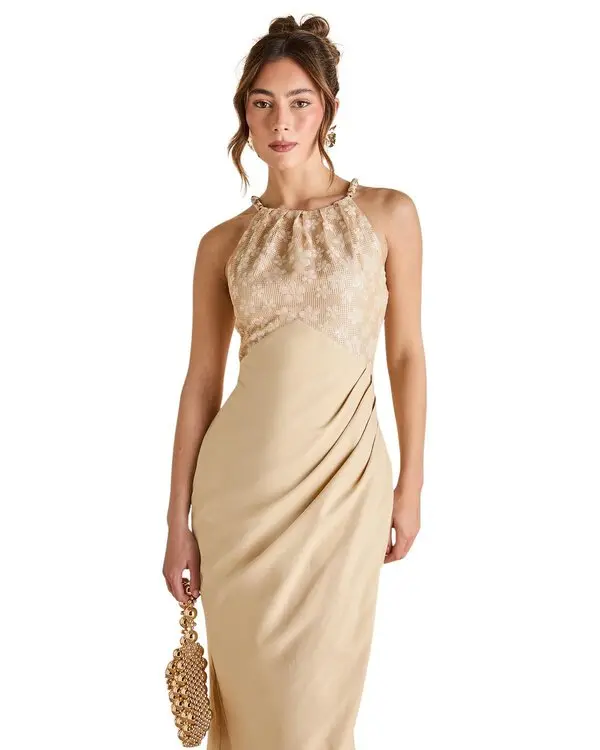 Coast Bead Detail Sequin Midi Dress