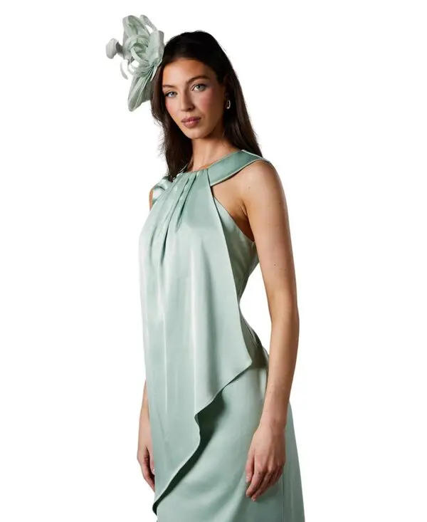 Coast Sleeveless Satin Frill Midi Dress