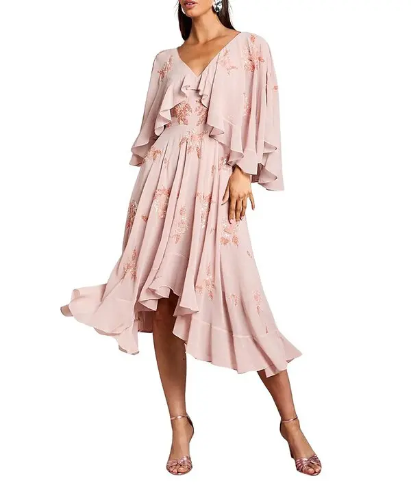 Coast Embellished Frill Cape Midi Dress
