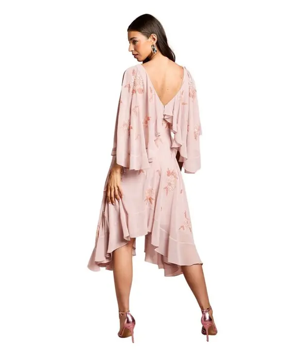 Coast Embellished Frill Cape Midi Dress
