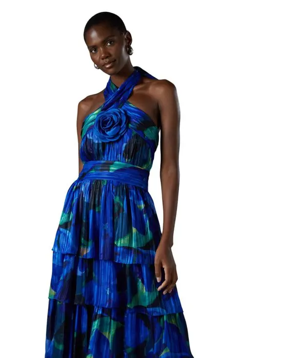 Coast Tiered Halter Maxi Dress - Blue | Editorialist