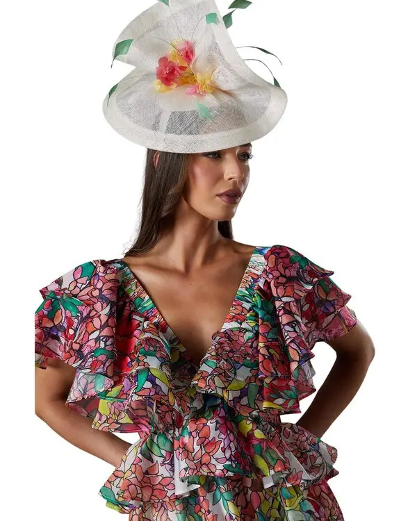 Coast Lisa Tie Back Ruffle Peplum Dress