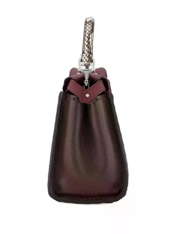 Fendi Peekaboo Top-handle Leather Tote - Red
