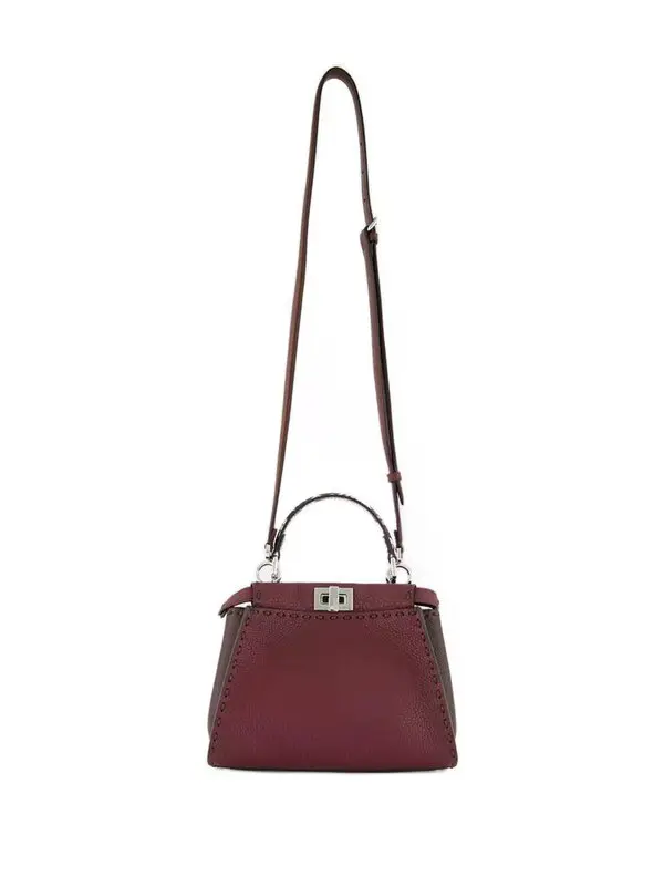 Fendi Peekaboo Top-handle Leather Tote - Red