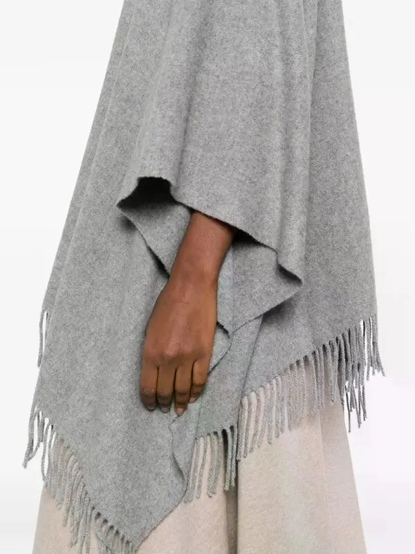 GRAN SASSO Fringed Turtleneck Poncho