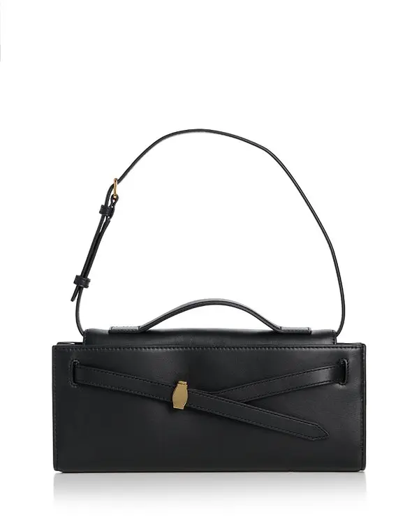 Veronica Beard Dash Leather Clutch - Black