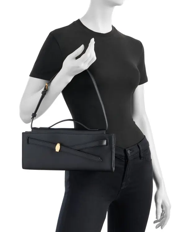 Veronica Beard Dash Leather Clutch - Black
