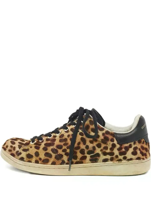 Isabel Marant Étoile Leopard-print Pony-fur Sneakers