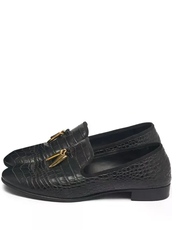 GIUSEPPE ZANOTTI Crocodile-embossed Leather Loafers