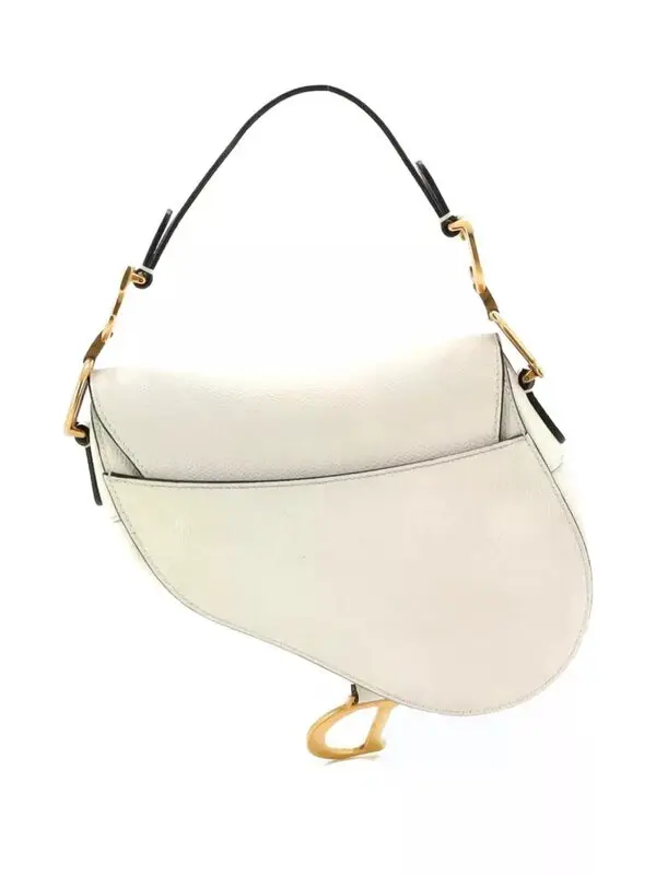 Dior Saddle Handbag Leather Mini Shoulder Bag - Neutrals