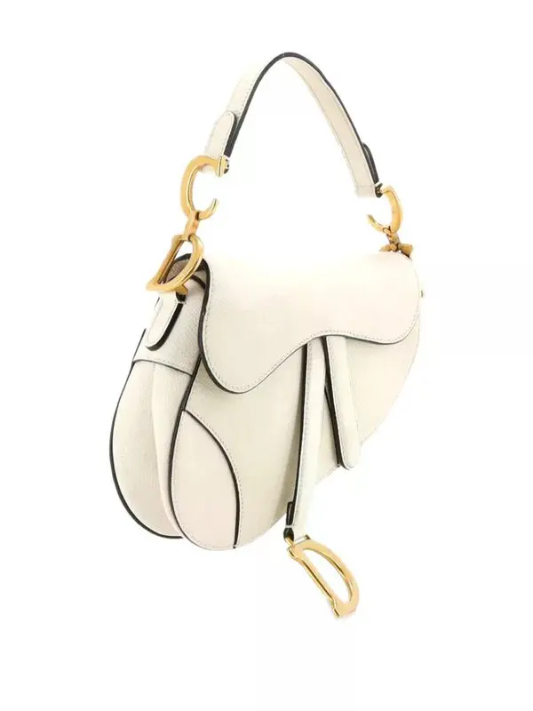 Dior Saddle Handbag Leather Mini Shoulder Bag - Neutrals