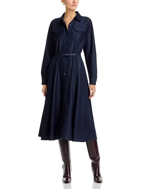 T Tahari Button-down Belted Midi Shirt Dress
