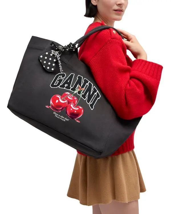 GANNI Trapeze Shopper Tote - Phantom