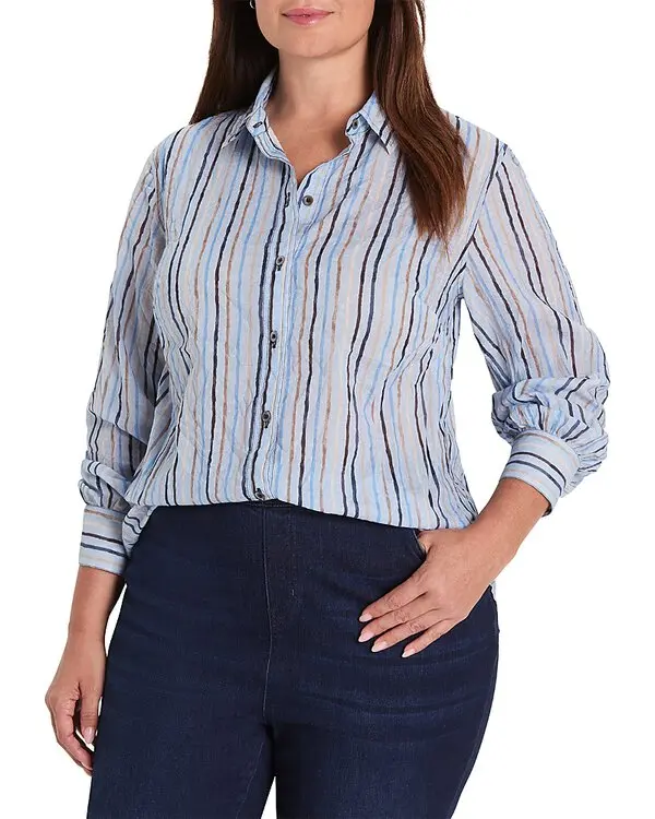 NIC+ZOE Plus Drifty Painted Stripe Shirt