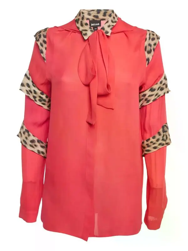 Just Cavalli Leopard-print Ruffled Blouse