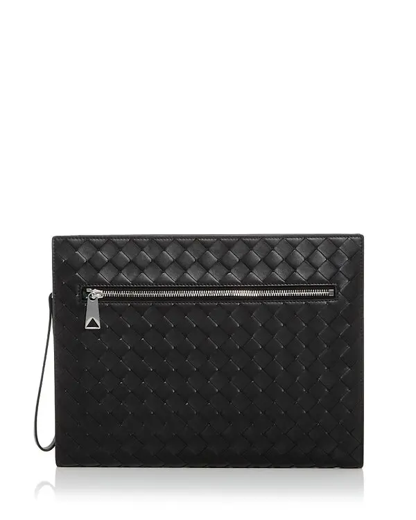 Bottega Veneta Intrecciato Leather Document Case - Noce Pepe