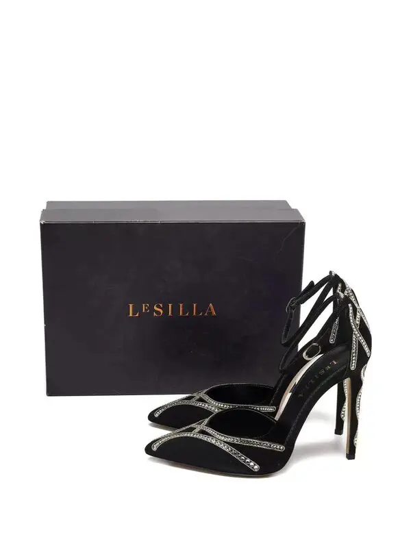 LE SILLA Embellished Ankle Strap High Heel Pumps