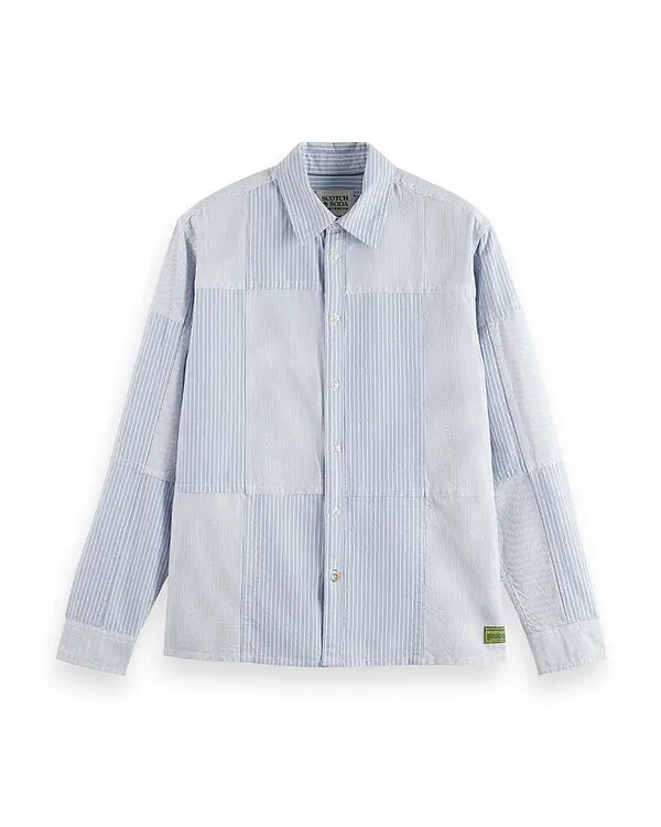 Scotch & Soda Patchwork Relaxed Fit Oxford Shirt