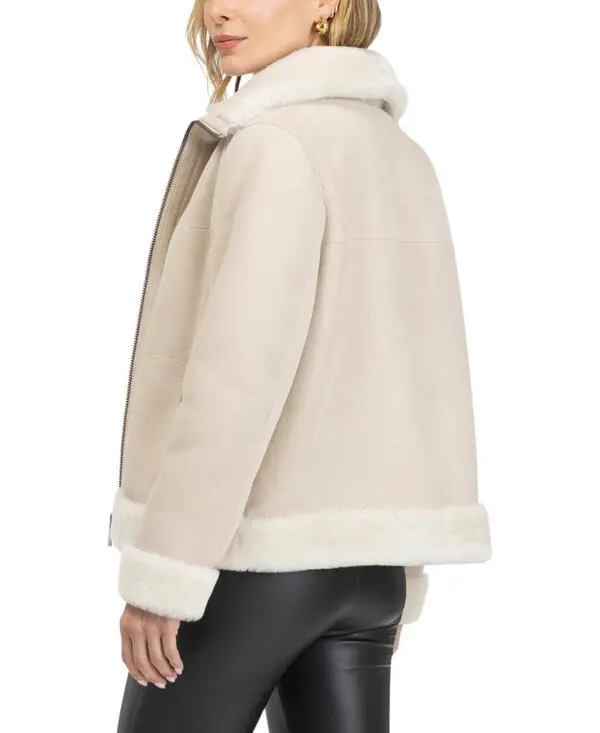 Gorski Merino Shearling Lamb Zip Jacket - Beige