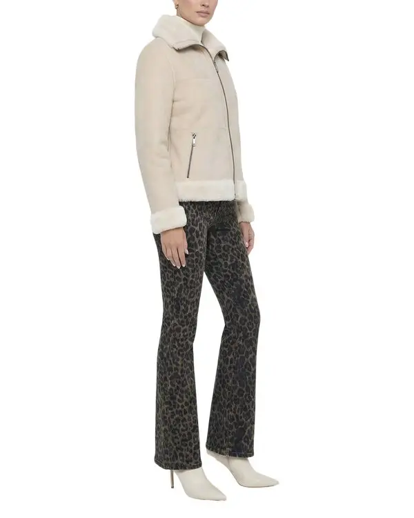 Gorski Merino Shearling Lamb Zip Jacket - Beige