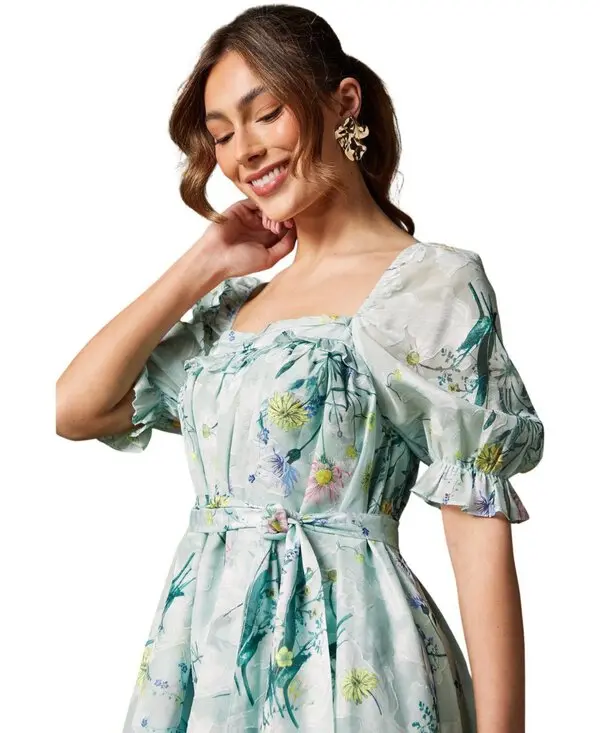 Coast Short Sleeve Printed Chiffon Midi Dress