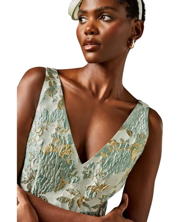 Coast V-neck Jacquard Midi Dress