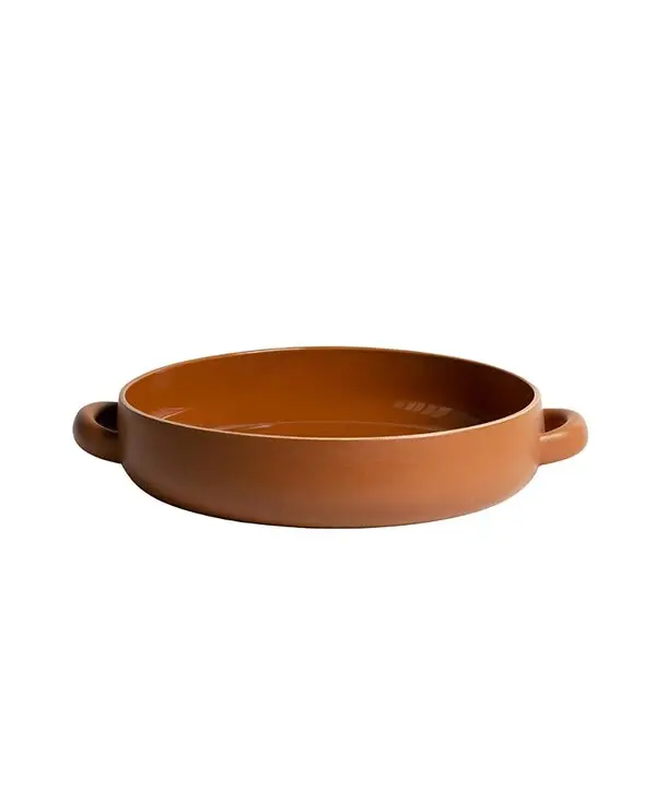 GHARYAN STONEWARE Serving Plate With Handles - Glazed Terracotta
