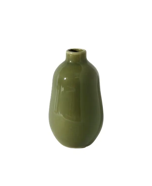 GHARYAN STONEWARE Vase - Shiny Green