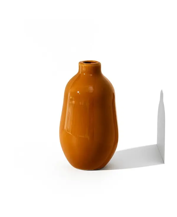 GHARYAN STONEWARE Vase - Shiny Terracotta