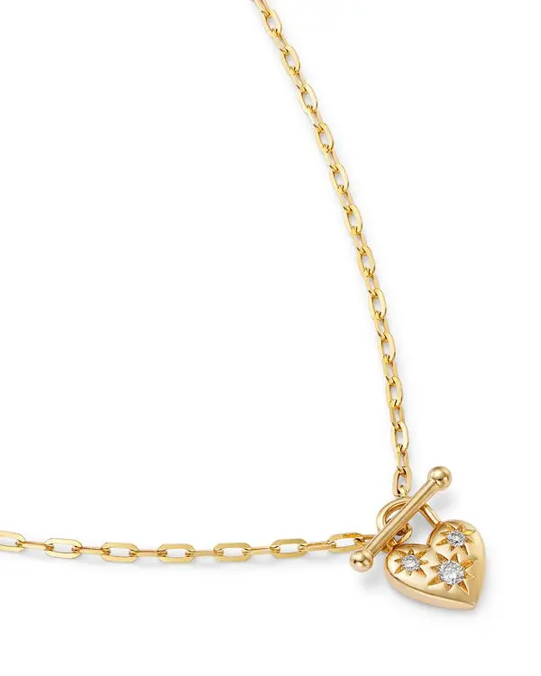 MOON & MEADOW Lab Grown Diamond Heart Toggle Pendant Necklace