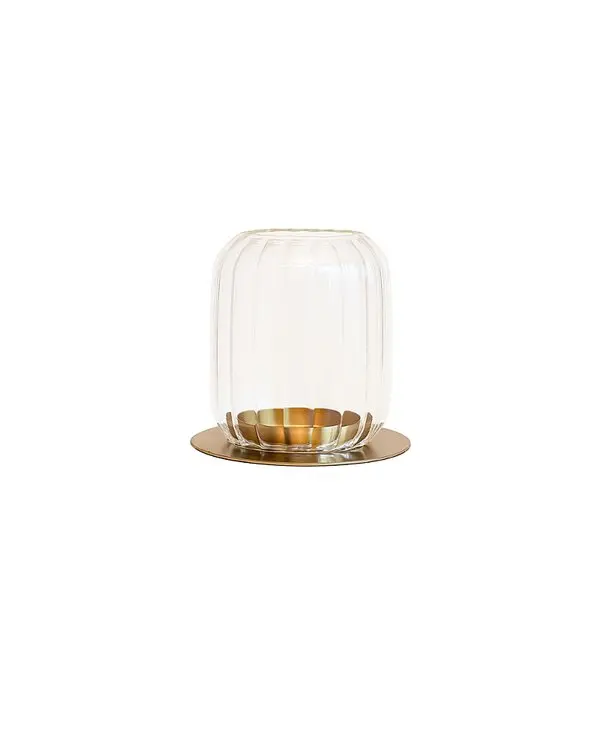 FLECK Kira Glass Lantern - Brass