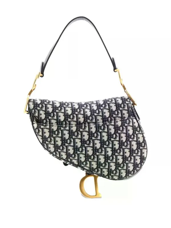 Dior Saddle Oblique Canvas Shoulder Bag - Blue