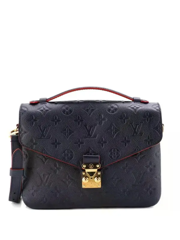 LOUIS VUITTON Monogram Empreinte Leather Pochette Metis - Blue
