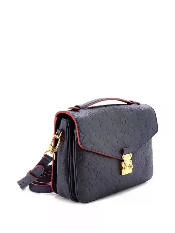 LOUIS VUITTON Monogram Empreinte Leather Pochette Metis - Blue