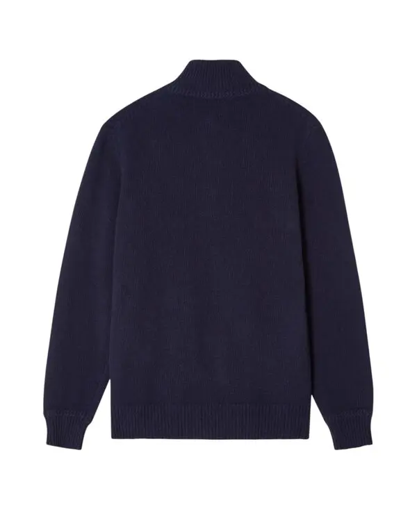 Robert Talbott Graham Cashmere Blend Full Zip Sweater - Navy