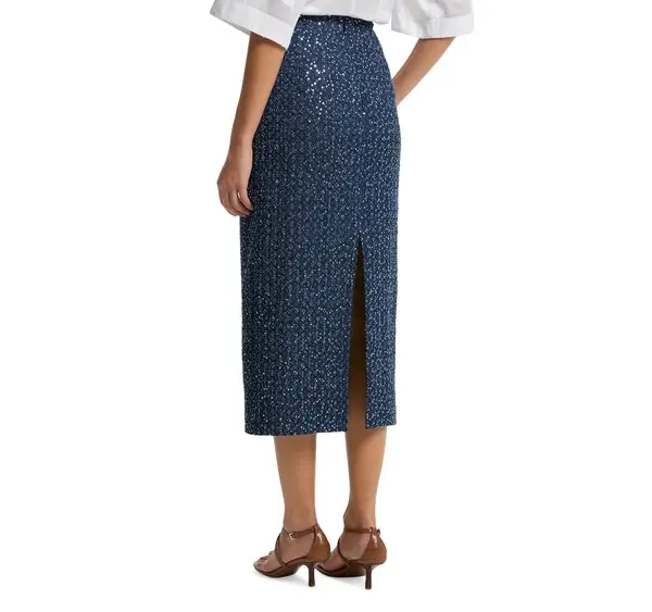 Michael Kors Tweed Sequin Denim Skirt