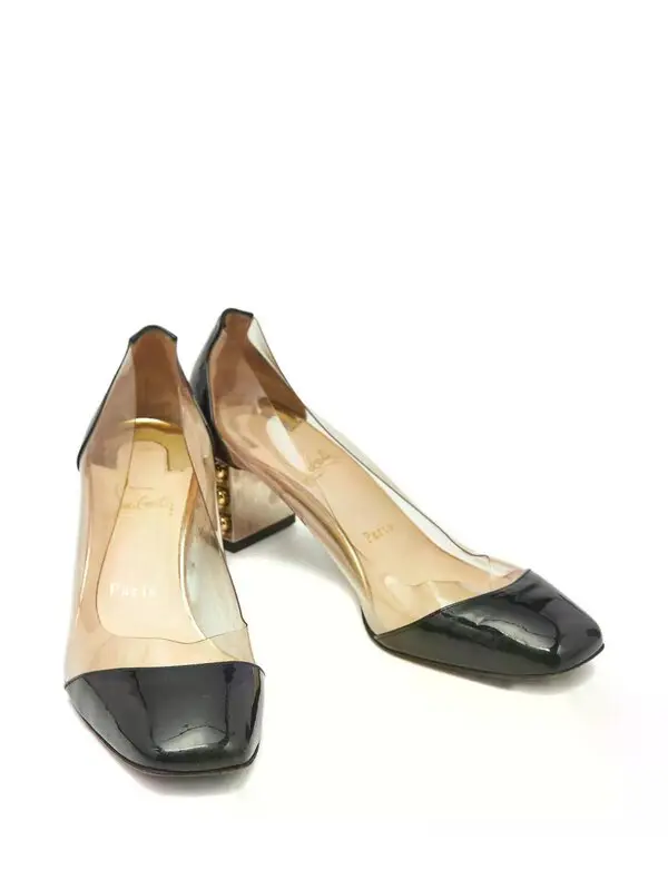 CHRISTIAN LOUBOUTIN Gallicia Studded Block-heel Pumps - Black