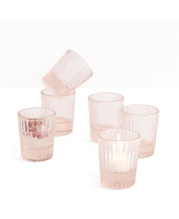 THE COLLECTIVE HOME Pressed Pink Shot Glasses, Set Of 6