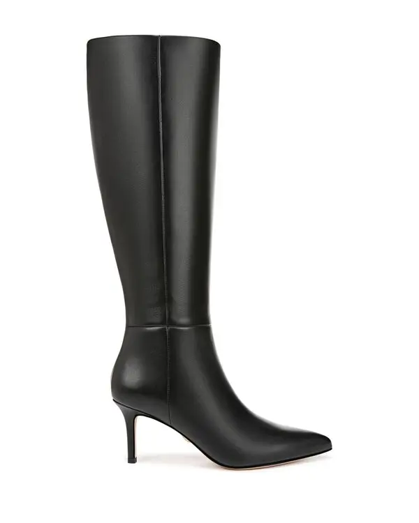 Veronica Beard Lisa Leather Tall Boots - Black