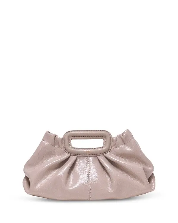 Maje Mini Leather Clutch - Mastic Beige