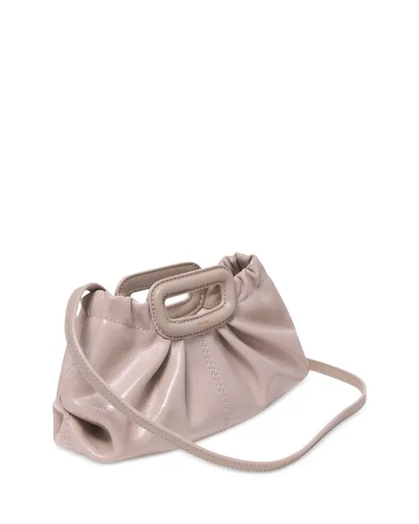 Maje Mini Leather Clutch - Mastic Beige