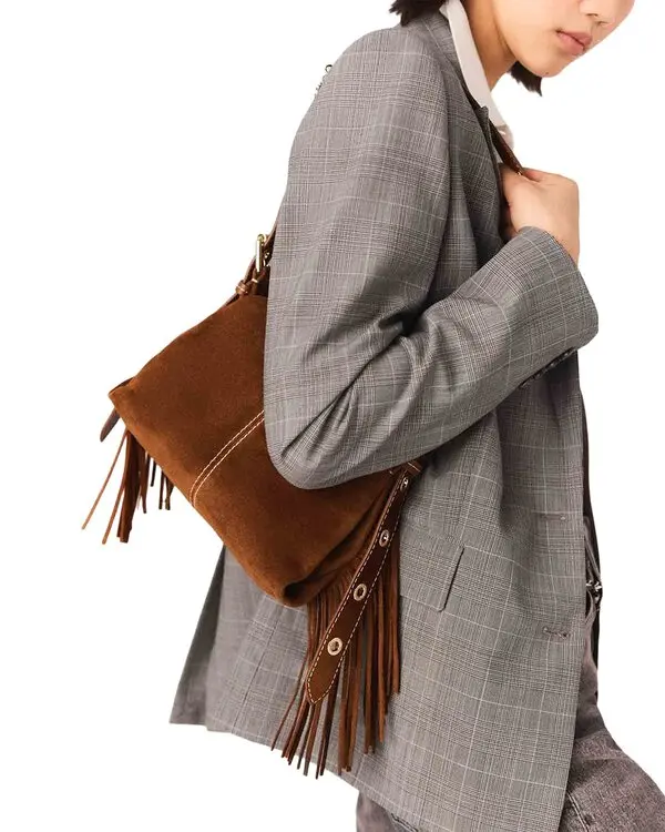 Maje Miss M Mini Fringed Crossbody Bag