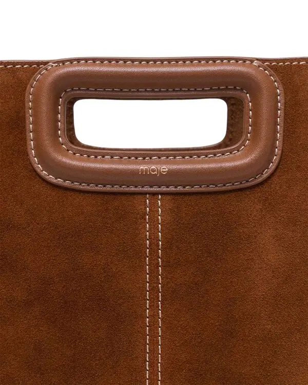 Maje The M Fringed Suede Crossbody Bag - Brown