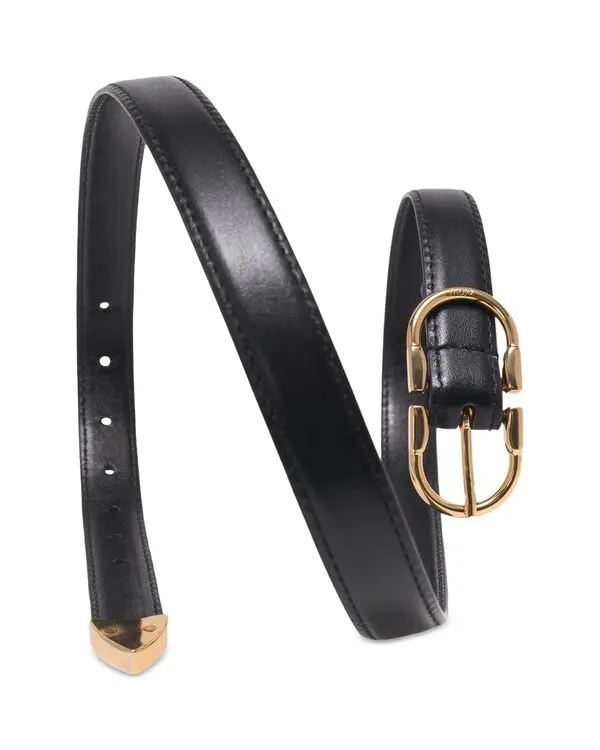 Maje Double Buckle Leather Belt - Black