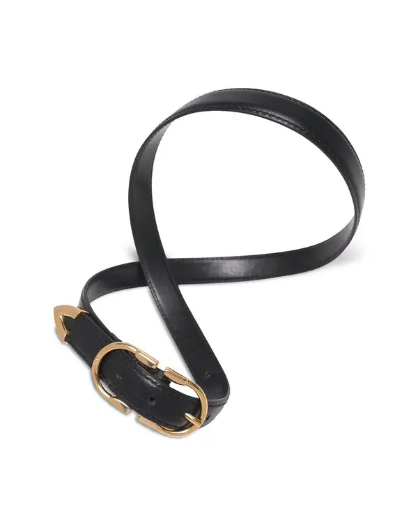 Maje Double Buckle Leather Belt - Black
